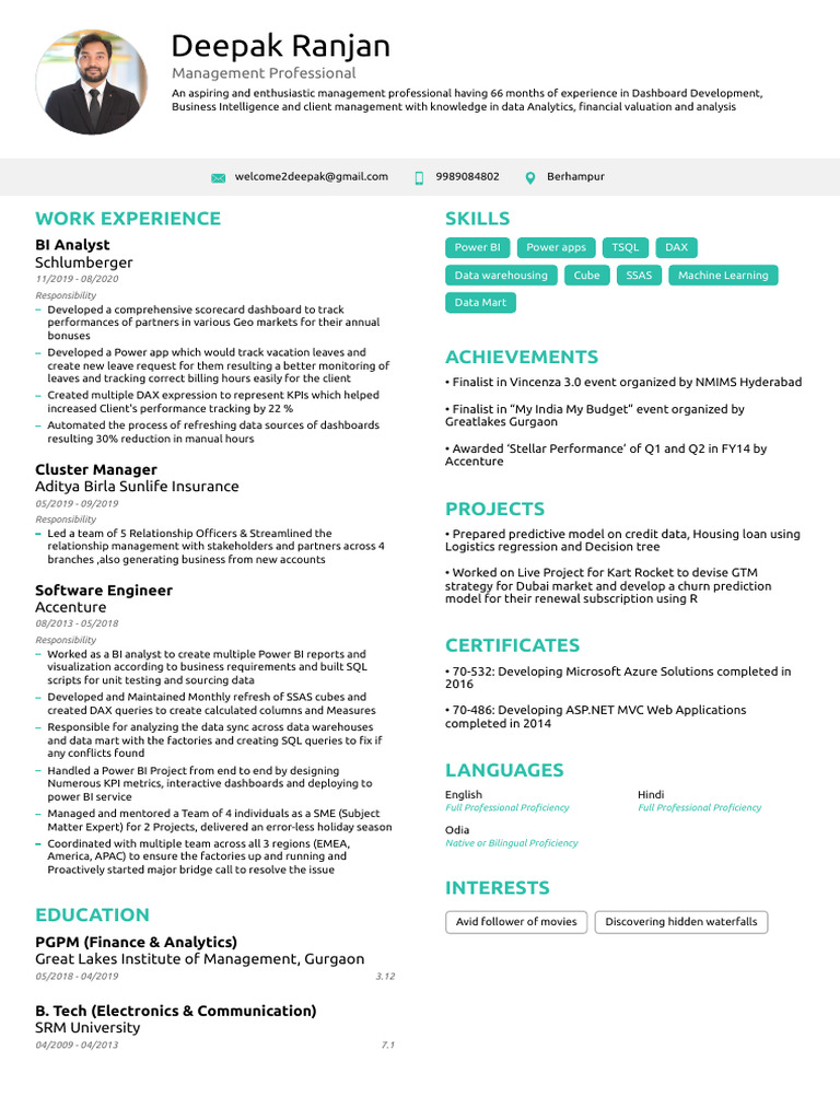 Deepak's Resume_2701 | PDF | Computing | Information Technology Management