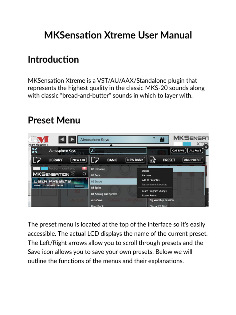 MKSensation Xtreme User Manual | PDF | Pitch (Music) | Synthesizer