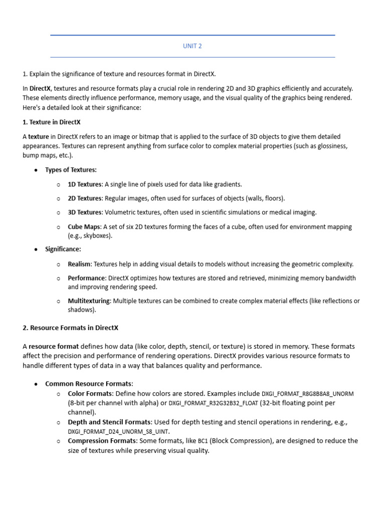 GP NOTES UNIT 2 | PDF | Shader | Texture Mapping
