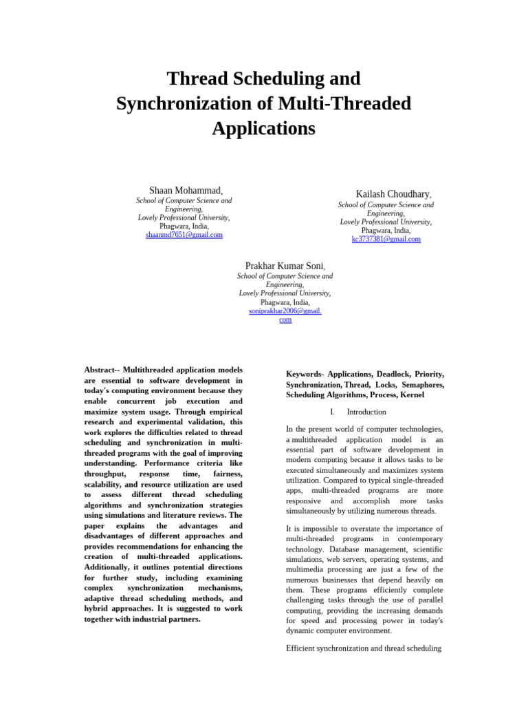 Term Paper 2 | PDF | Scheduling (Computing) | Thread (Computing)