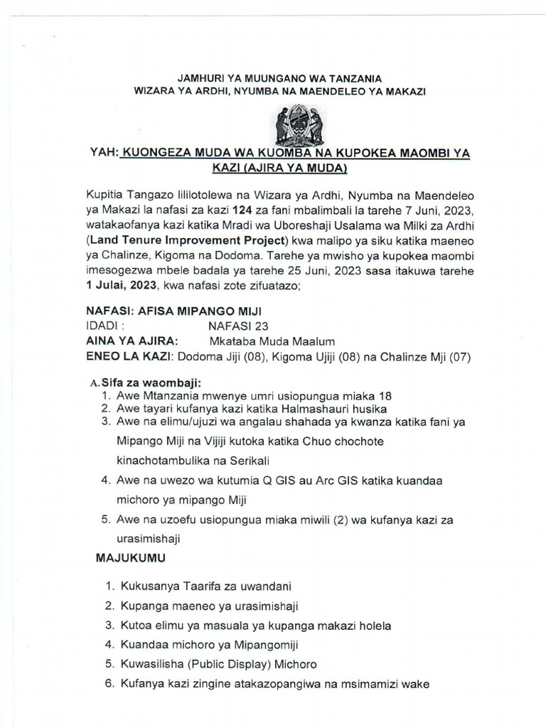 Sw1687855439-Tangazo La Kazi Jipya Ltip Juni 2023 | PDF