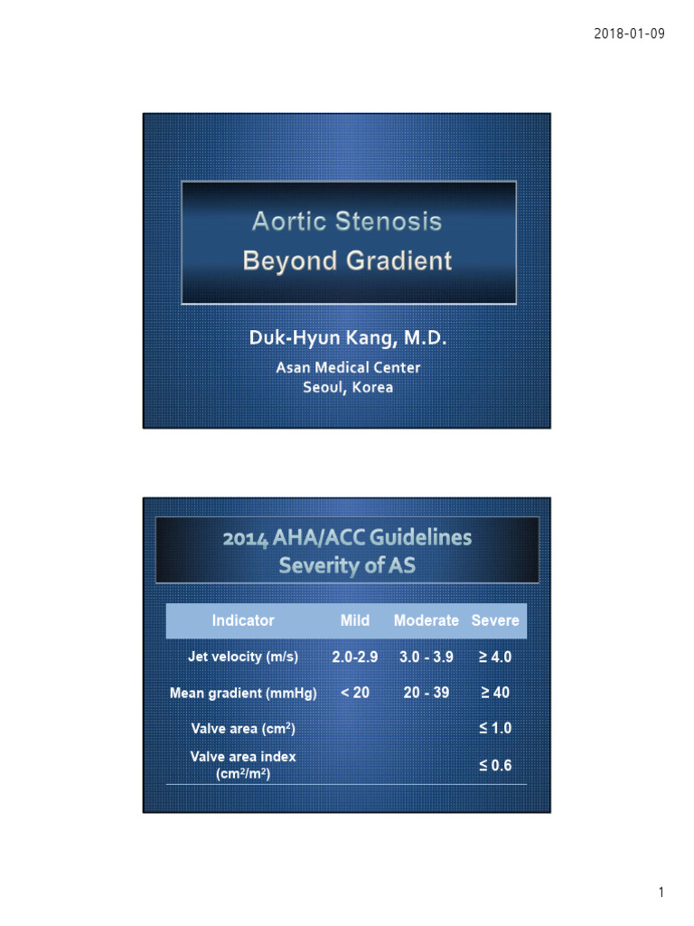 Aortic Stenosis: Diagnosis and AVR Guidelines | PDF | Cardiovascular ...