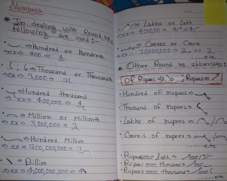 Numbers in Shorthand | PDF