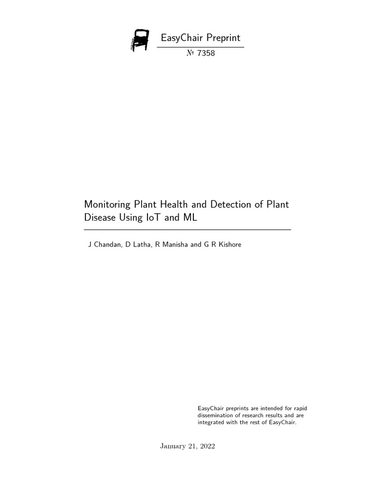 Monitoring Plant Health Andd Detection of Plant Disease Using Iot and ...