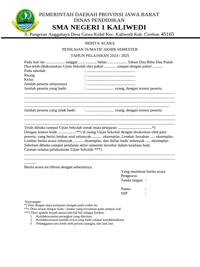 BERITA ACARA PSAS 2024 | PDF