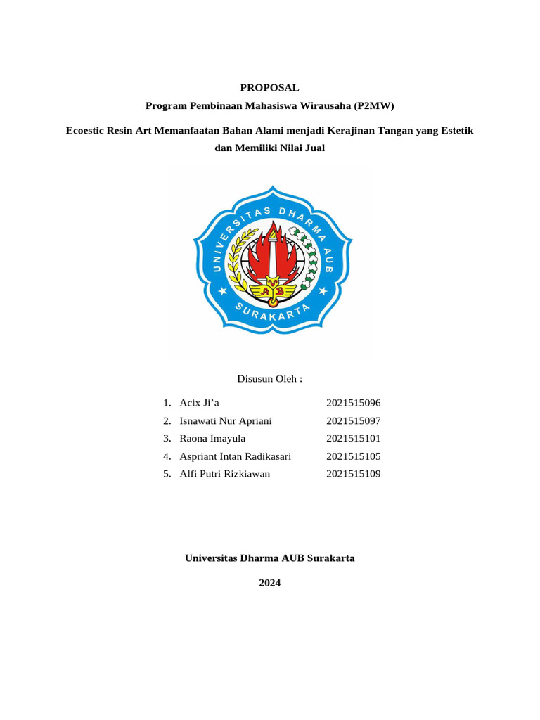 Proposal P2MW Ecoestic Resin Art Revisi Final | PDF