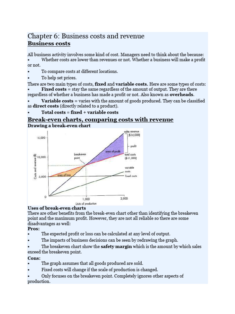6 Business Costs and Revenue | PDF | Average Cost | Business