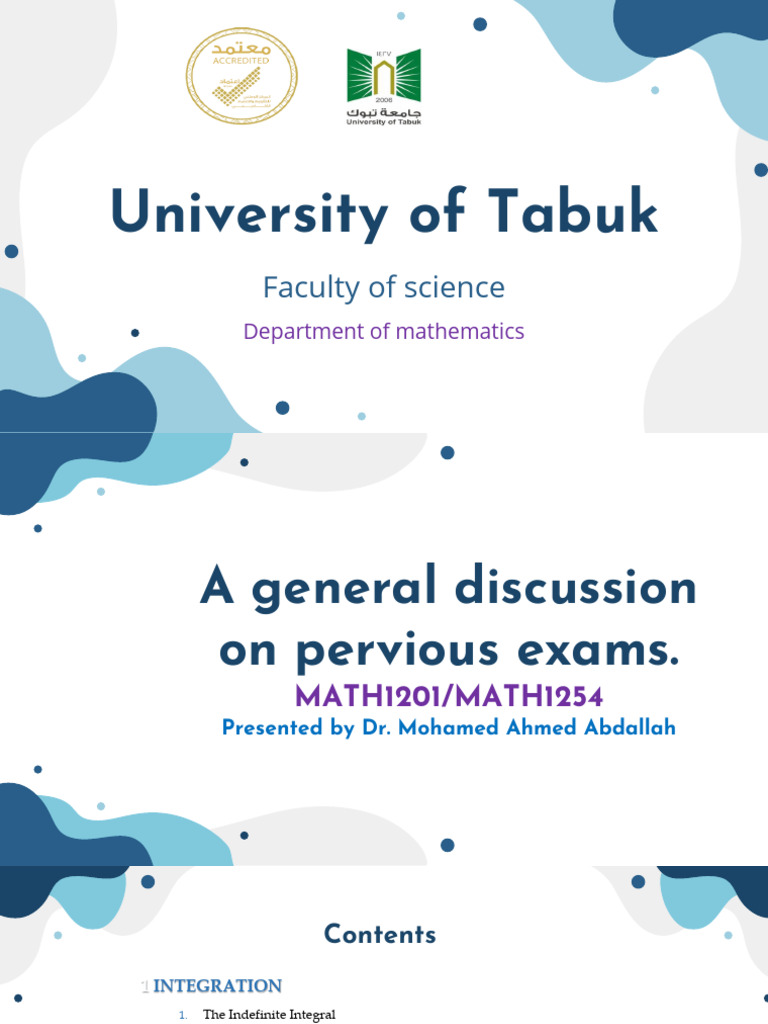 A General Discussion On Pervious Exams PDF | PDF | Integral ...