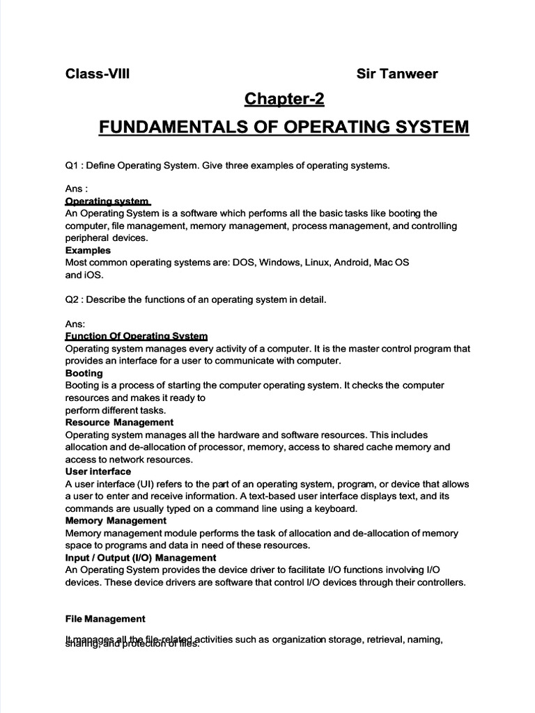 Fundamentals of Operating System Fundamentals of Operating System | PDF | Operating System | Booting