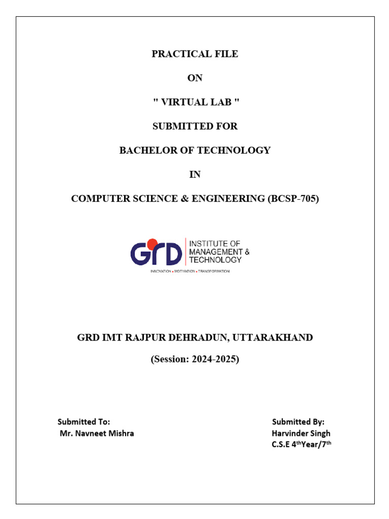 VIRTUAL LAB FILE | PDF | Computer Science | Software Engineering VIRTUAL LAB FILE | PDF | Computer Science | Software Engineering