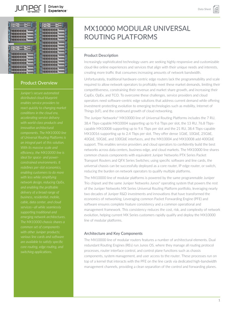 mx10000 Modular Universal Routing Platforms Datasheet | PDF | Computer ...
