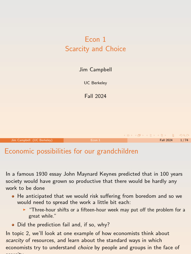 Topic 2_ Scarcity and Choice-1 | PDF | Economics | Microeconomics
