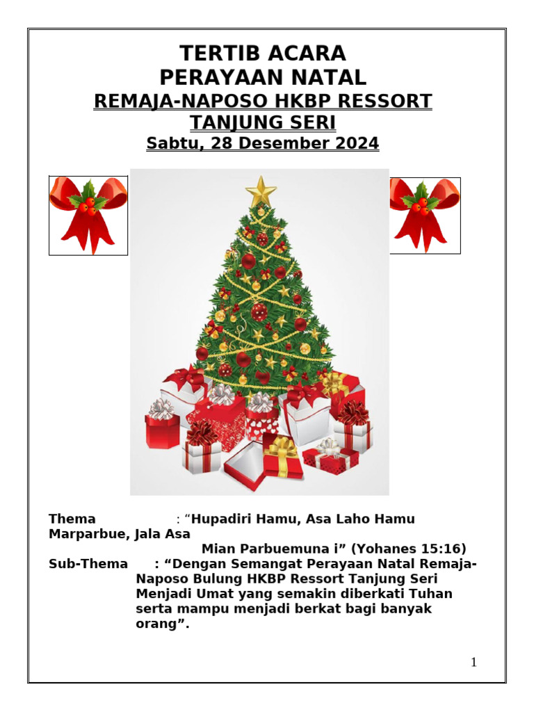 Perayaan Natal Remaja HKBP Tanjung Seri | PDF