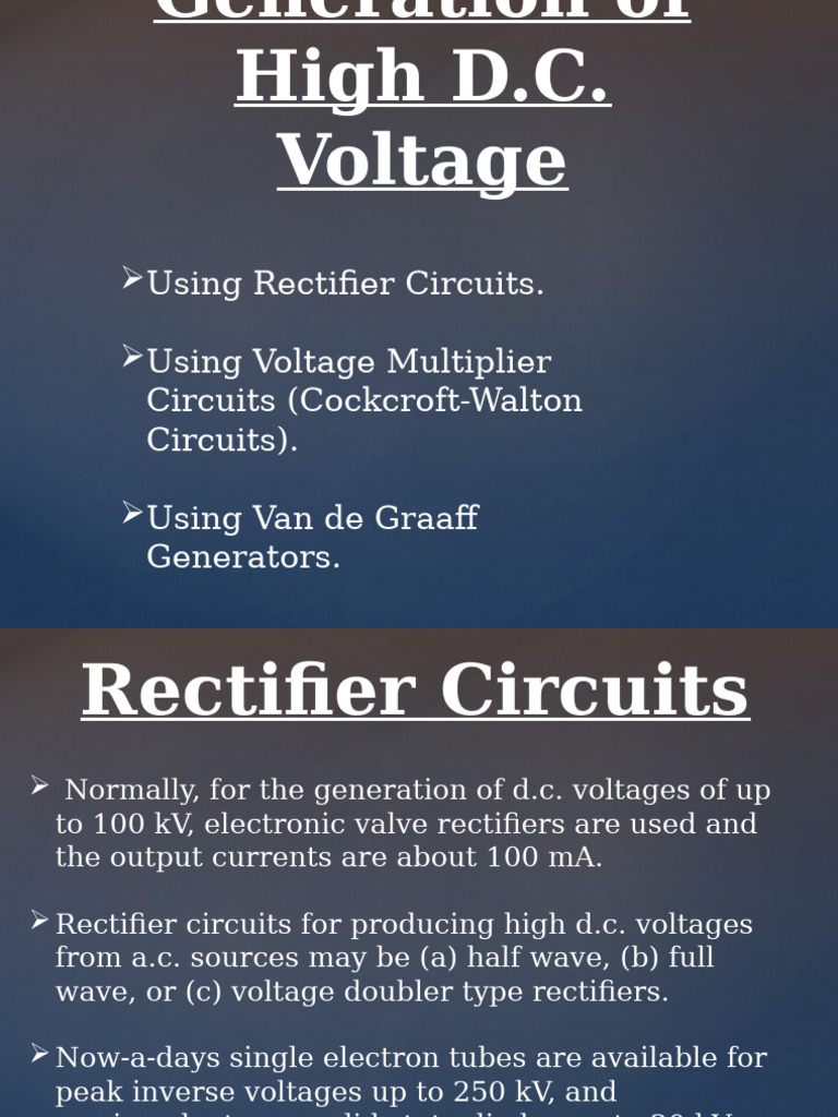 Generation of HVDC | PDF | Rectifier | Diode