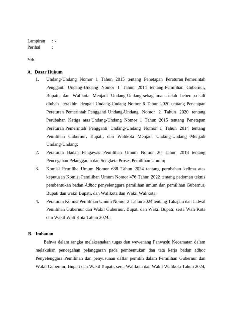Imbauan Pendaftaran Akhir Pantarlih | PDF