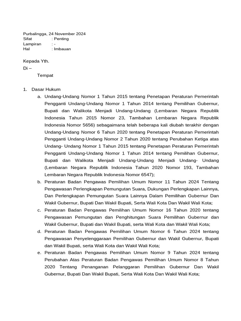 Imbauan Kesiapan Pemilihan 2024 | PDF