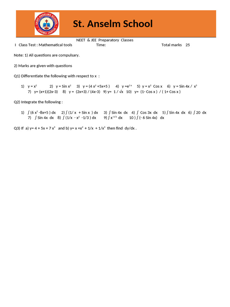 Class Test | PDF