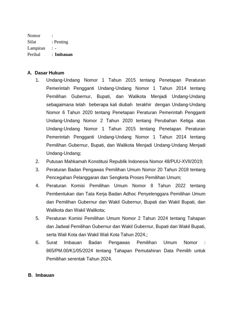 Imbauan Penyusunan DPS PPK 17 Agustus | PDF