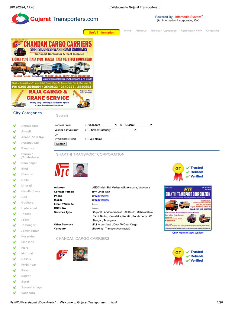 Transport Details | PDF