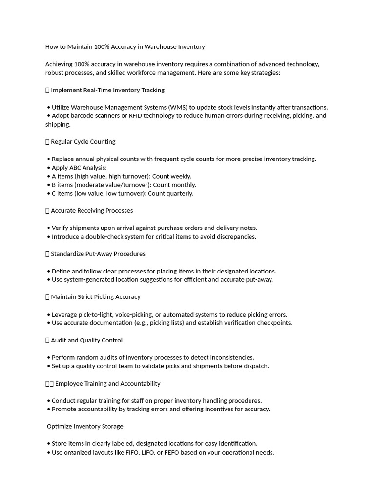 How to Maintain Warehouse Accuracy | PDF | Inventory | Warehouse