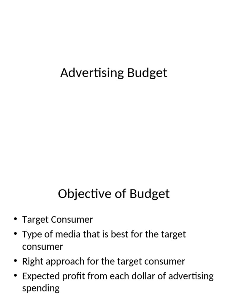 Comprehensive Advertising Budget Guide | PDF