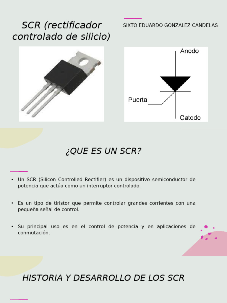 Funcionamiento del SCR en electrónica | PDF | Ciencia de los Materiales ...