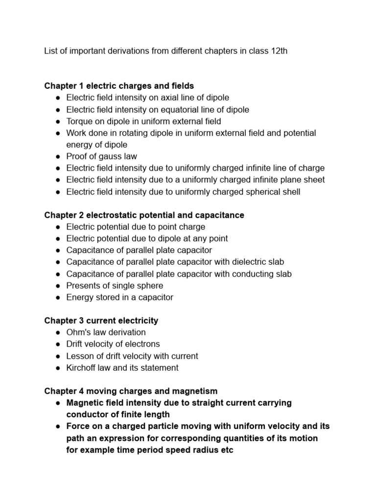 Key Derivations in Moving Charges | PDF | Magnetic Field | Capacitance