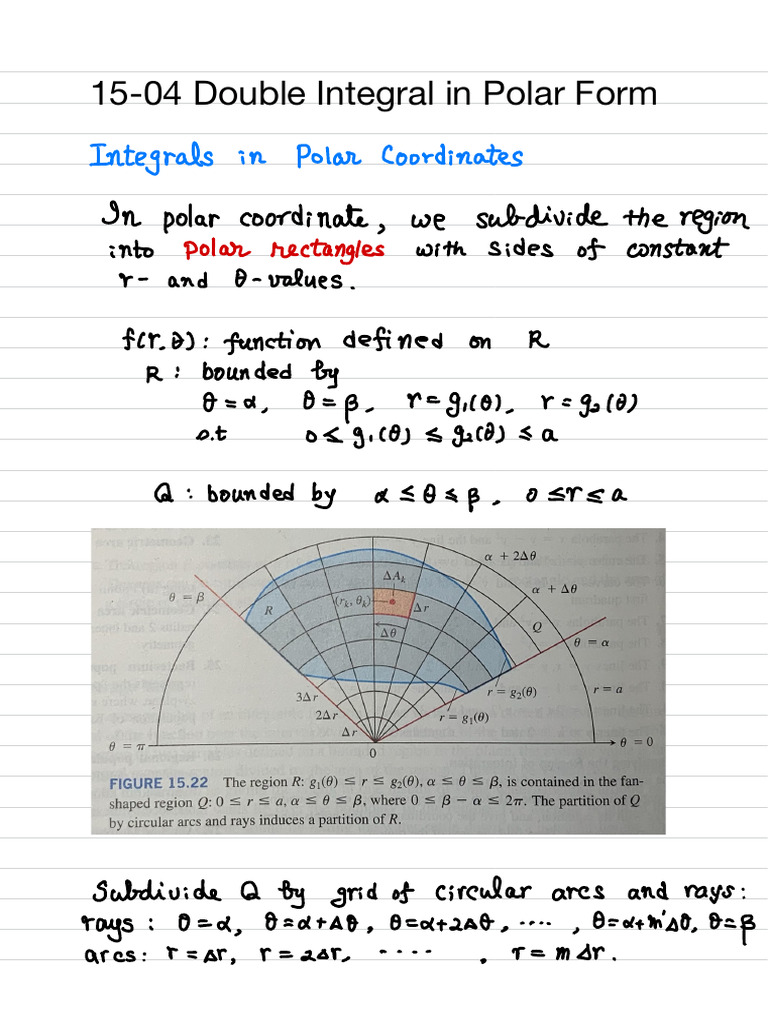 15-04 Double Integral in Polar Form | PDF