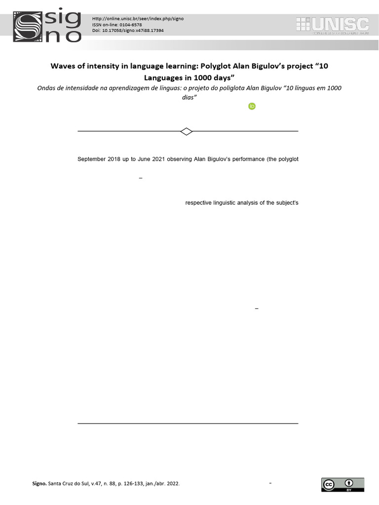 Waves of Intensity in Language Learning Polyglot A | PDF ...
