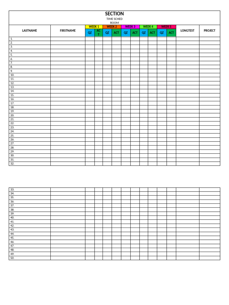 Class Record Pdf