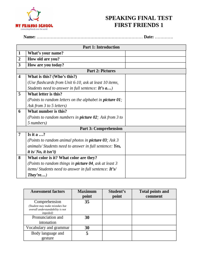 Speaking Test Final | PDF
