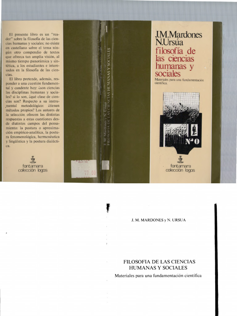 Filosofía de Las Ciencias Humanas Mardones 1 | PDF