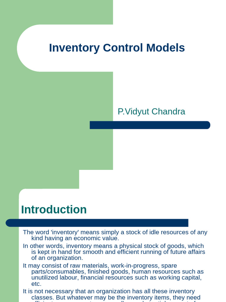 Inventory Control Models Pdf Inventory Business