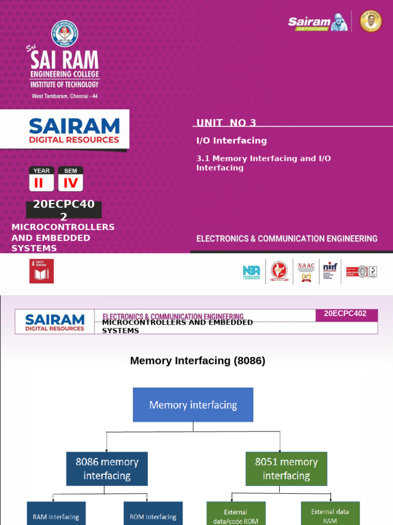 _3.1 Memory Interfacing and I _ O Interfacing | PDF | Input/Output | Microcontroller