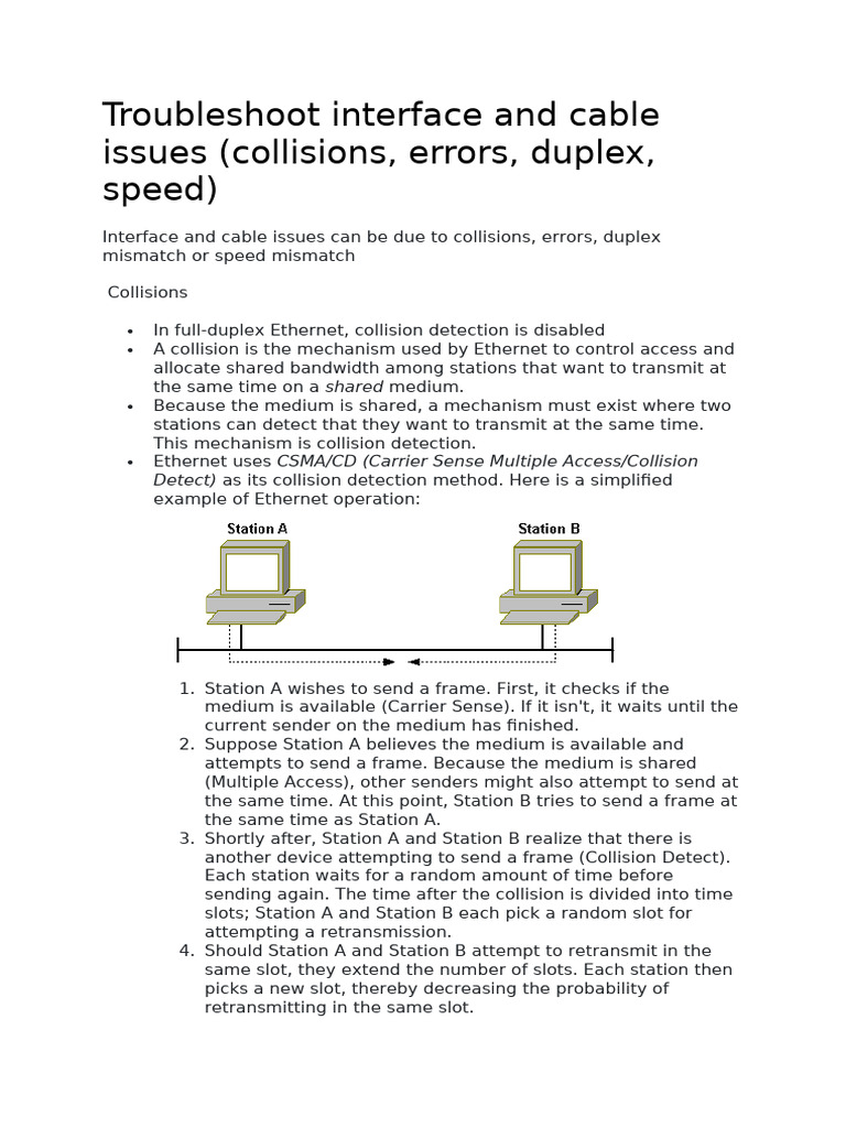 Troubleshoot Interface and Cable Issues | PDF | Ethernet | Electronics