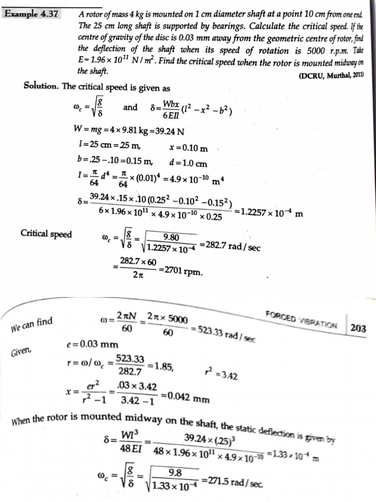Critical Speed and Deflection Calculations | PDF | Oscillation | Mechanics