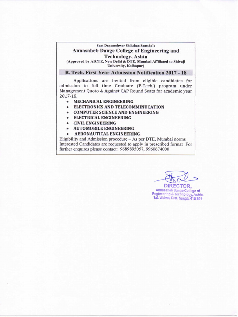 Management Seat Admissions 2017 18 To 2021 22 | PDF