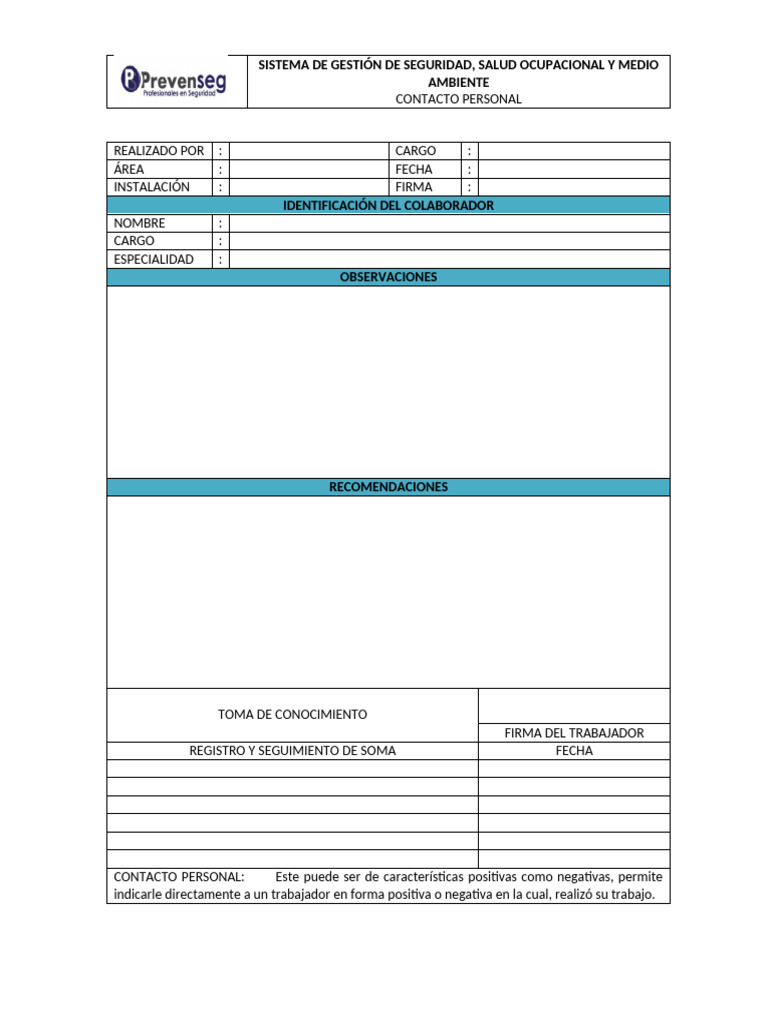 SGS Contacto Personal | PDF