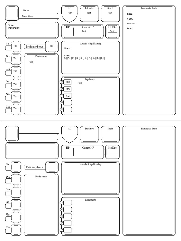 BLANK - NPC Sheet | PDF