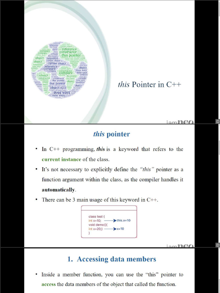 7. CPP - this pointer | PDF