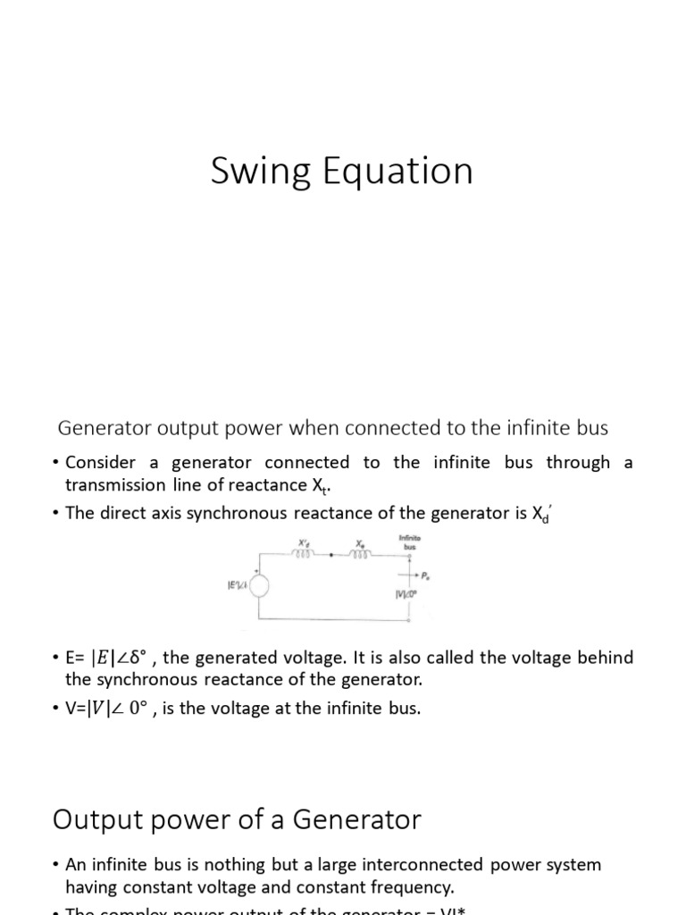 5-Swing Equation & Syn. Coefficient | PDF | Torque | Mechanical Engineering