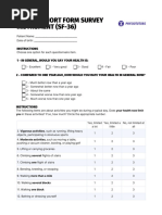 SF-36 Health Questionnaire Overview | PDF | Emotions | Behavioural Sciences