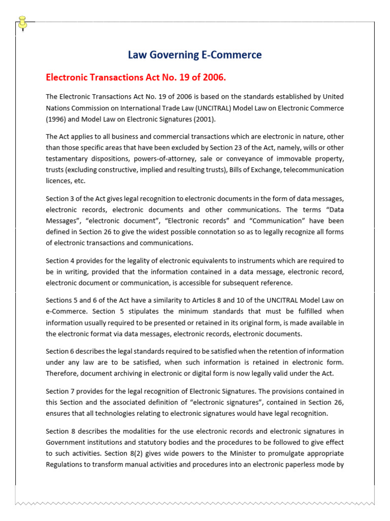 Law Governing E Commerce | PDF | Crimes | Crime & Violence