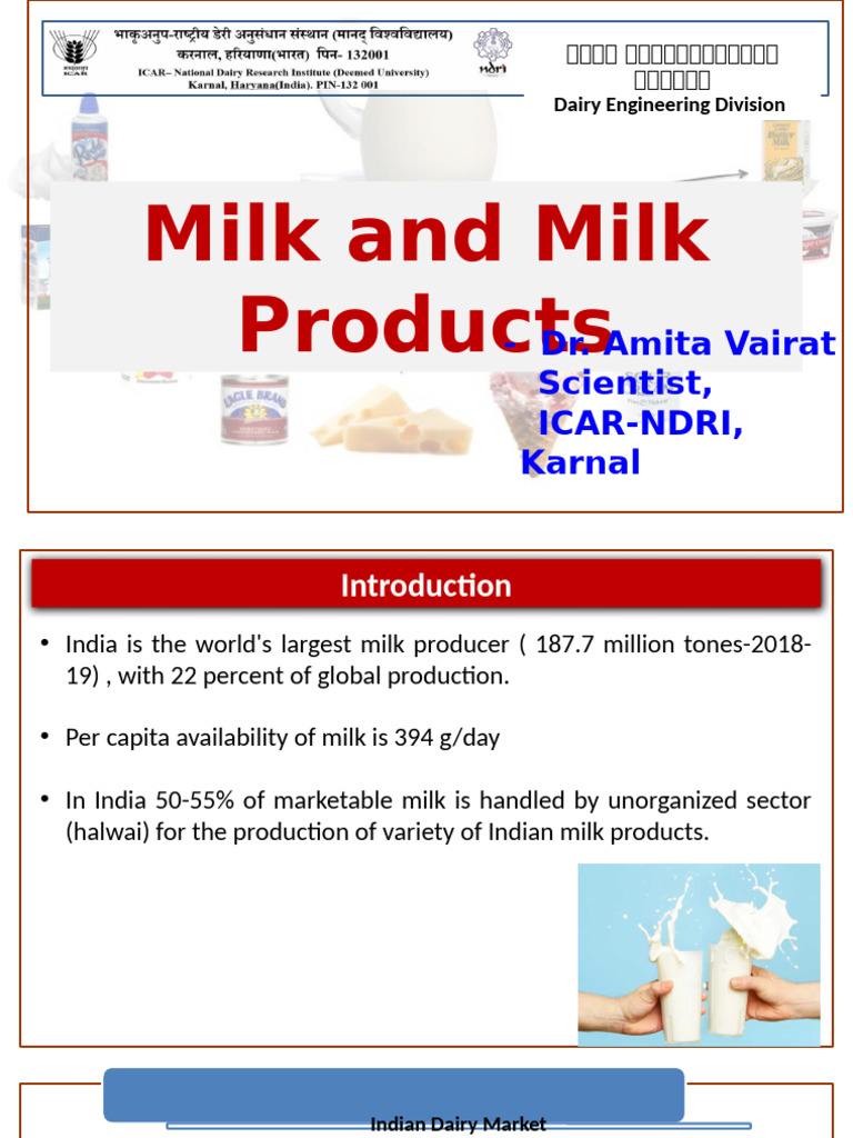 Overview of Milk and Dairy Products | PDF | Milk | Yogurt