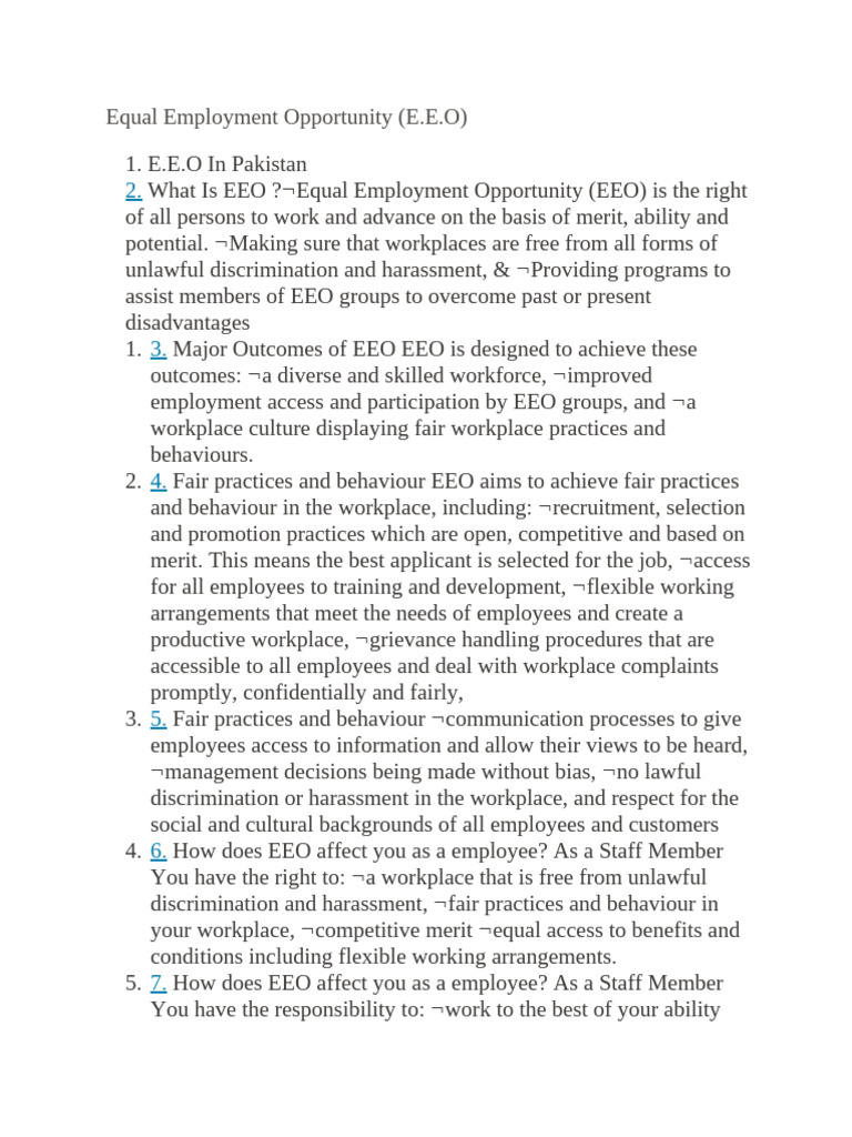 Equal Employment Opportunity | PDF | Disparate Impact | Affirmative Action
