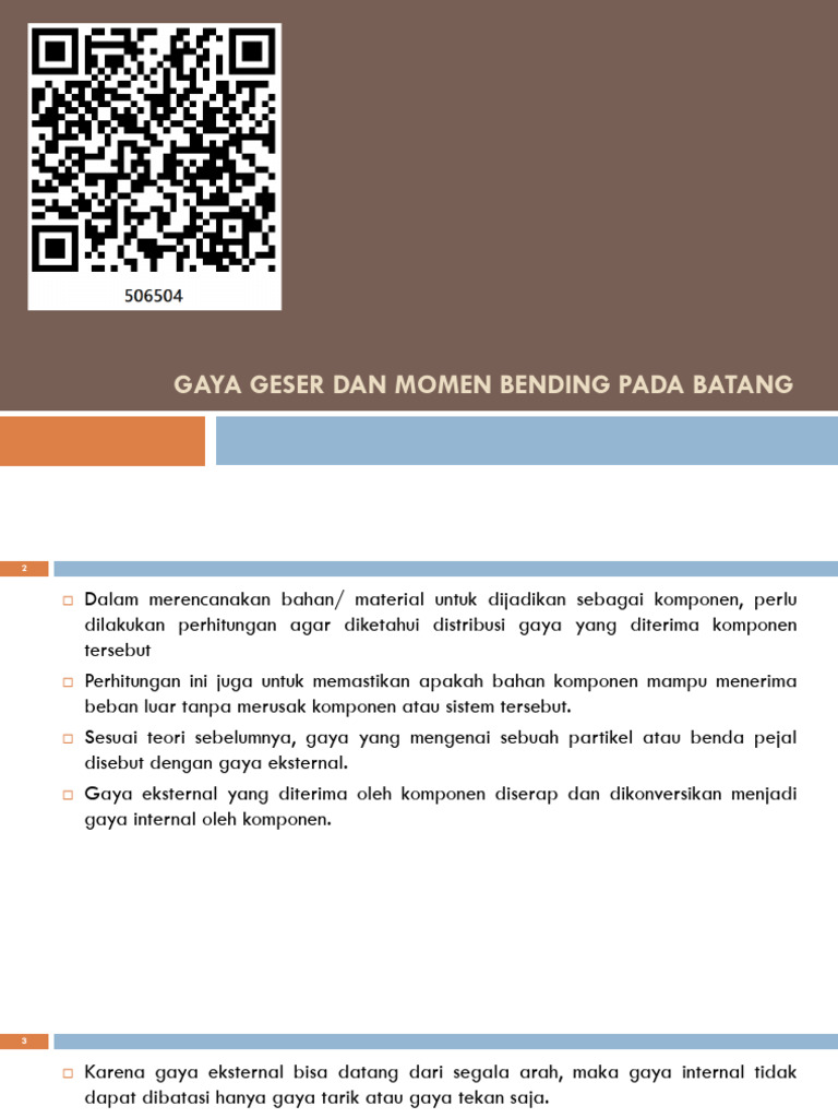 w05. Gaya Geser Dan Momen Bending | PDF