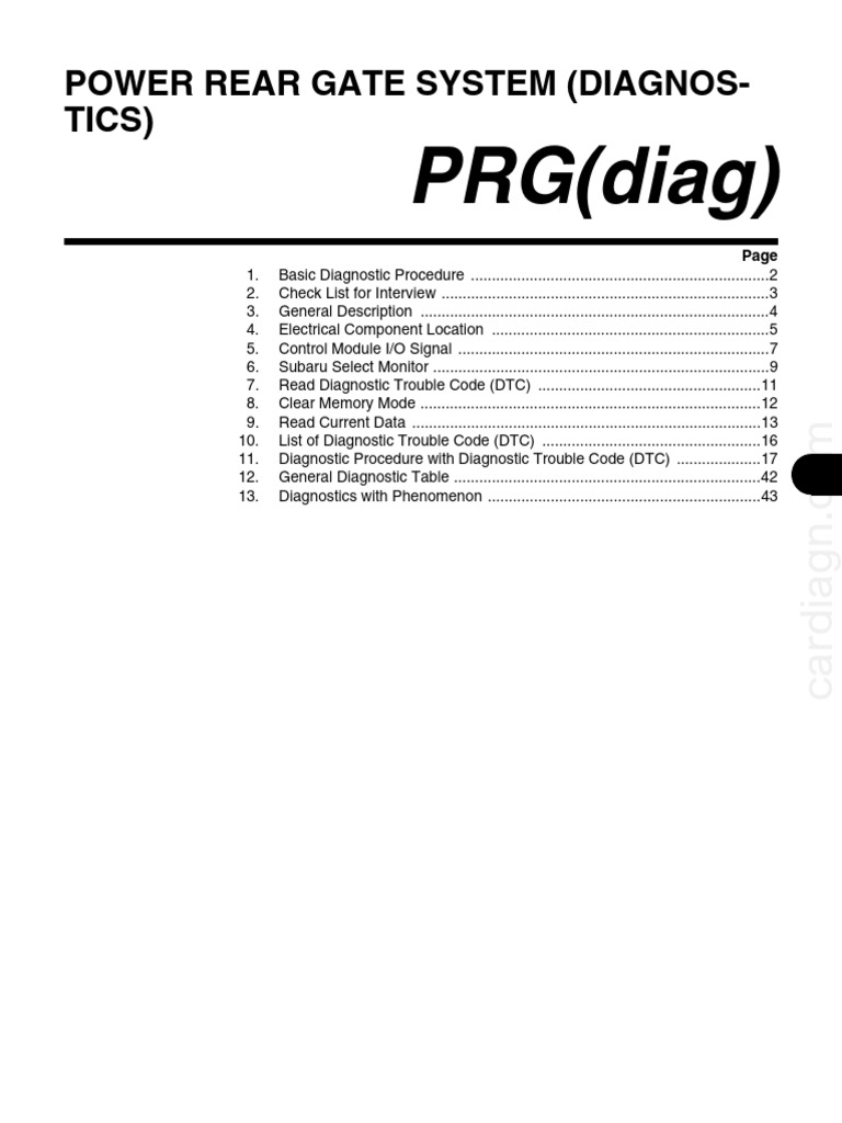 Power Rear Gate System Diagnostics Guide | PDF | Fuse (Electrical ...