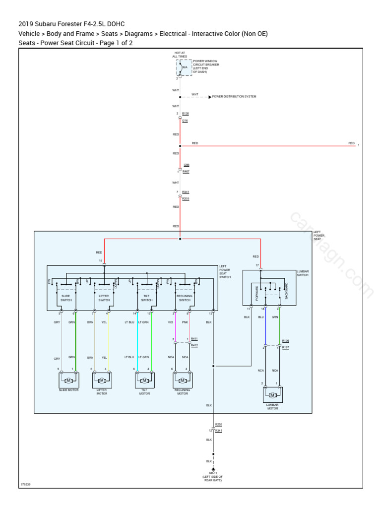 Seats - Power Seat Circuit | PDF | Off Road Vehicles | Toyota