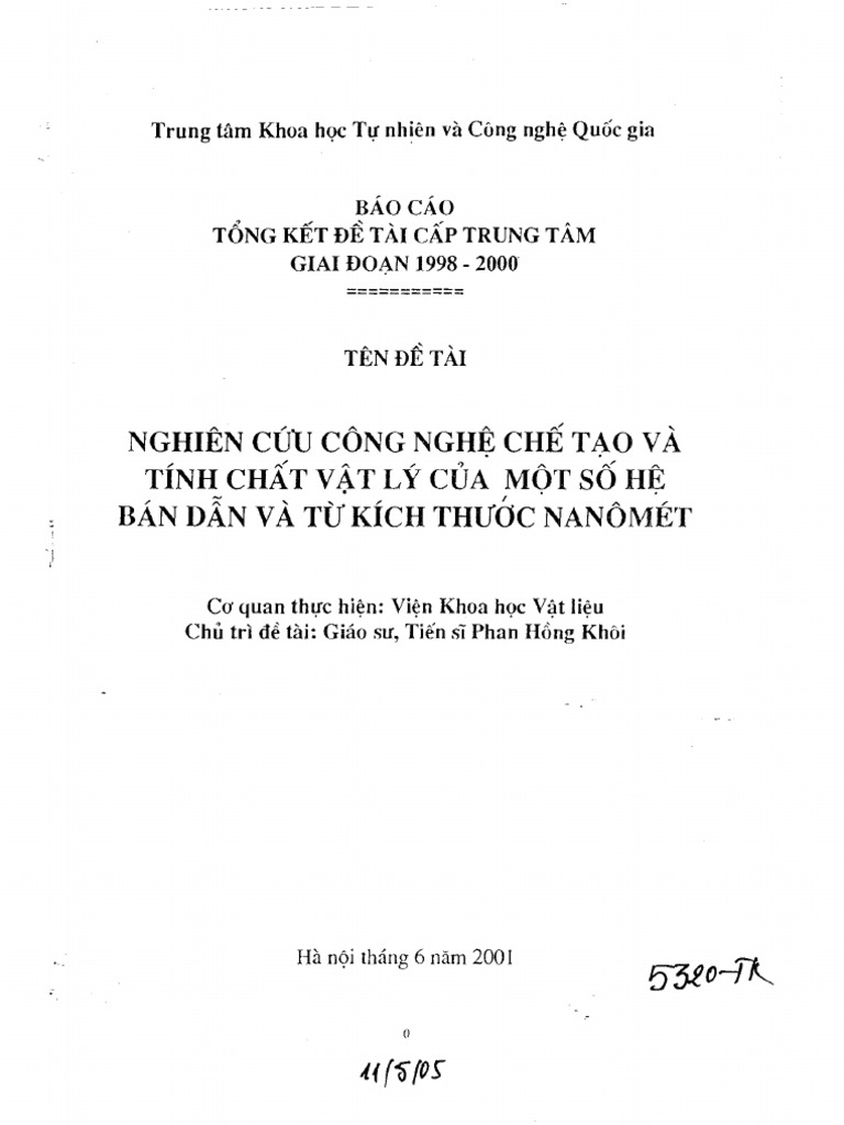 Nghiên cứu công nghệ chế tạo và tính chất vật lý của một số hệ bán dẫn ...