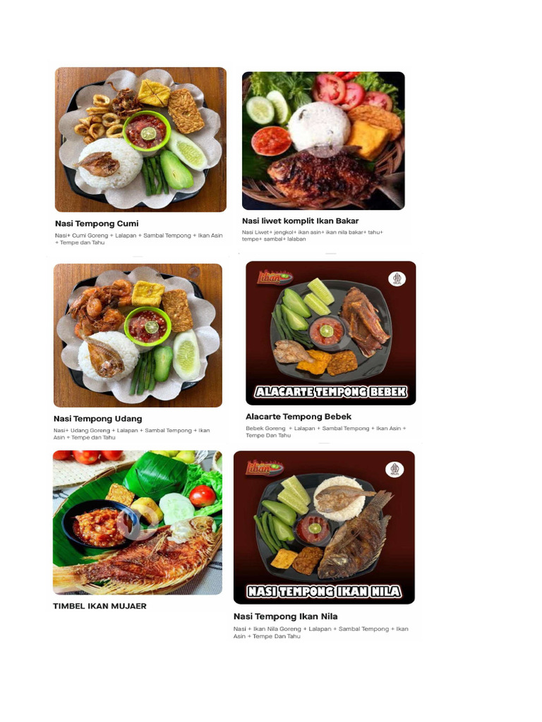 Daftar Menu Makan Siang | PDF